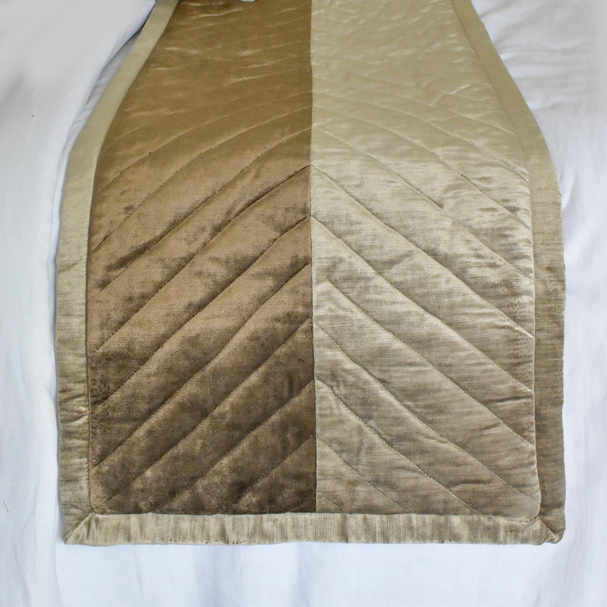 Velvet Brown Decorative Bed Runner and Pillow Cover, Plush Divide – The ...