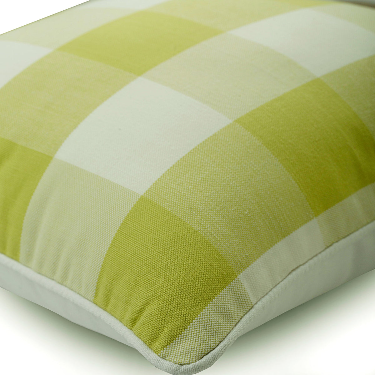 Chartreuse Green Buffalo Checks Decorative Euro Sham, Chartreuse Plaid ...