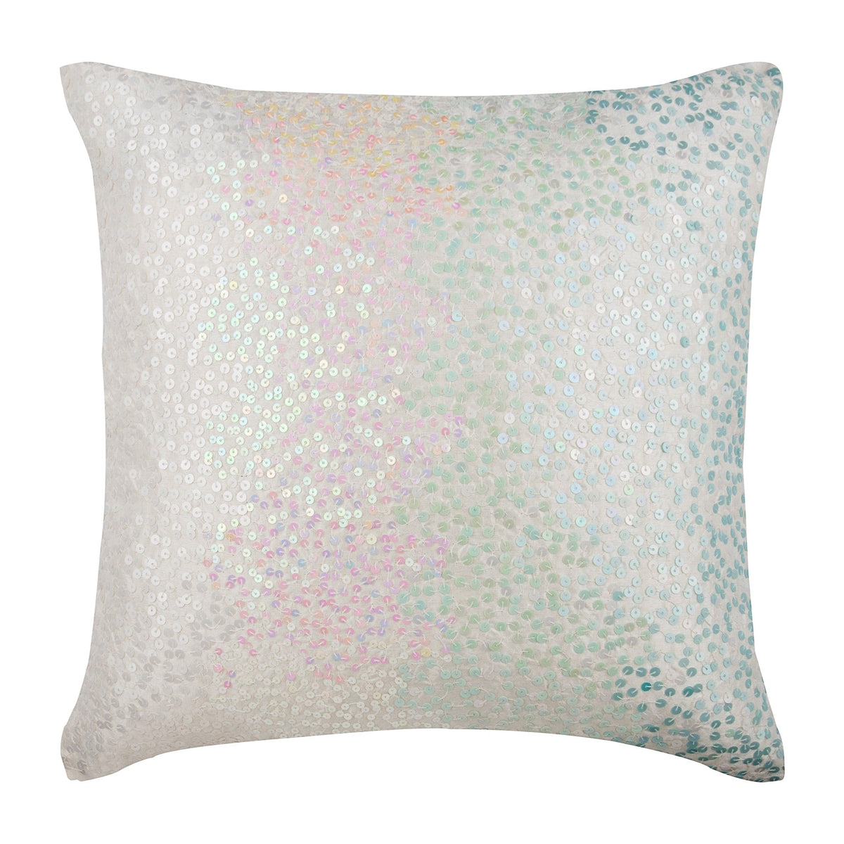 Aqua Blue & White Art Silk Throw Pillow Cover, Frozen Sparkles – The ...