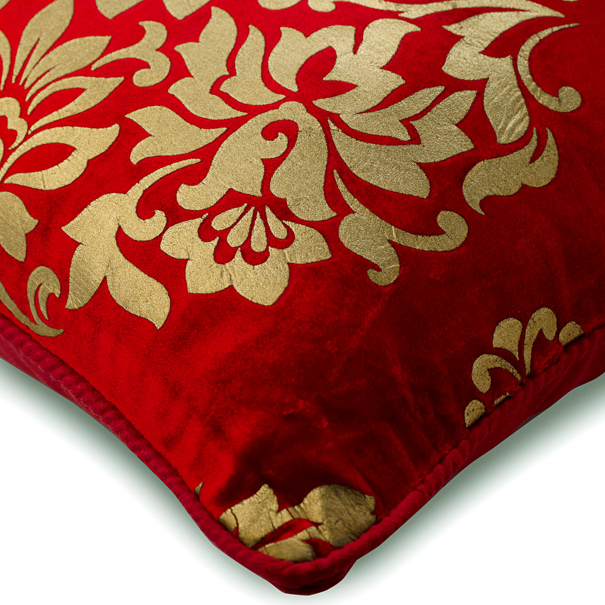 Red Velvet Throw Pillow Cover, Gold Charming – The HomeCentric