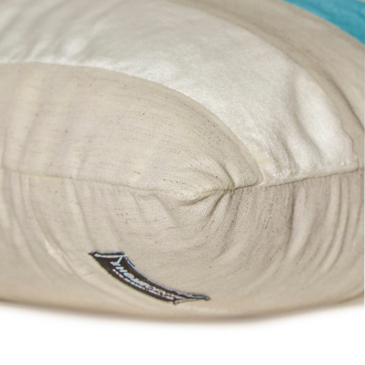 Blue Linen & Velvet Lumbar Pillow Cover, Swathe Turquoise – The HomeCentric