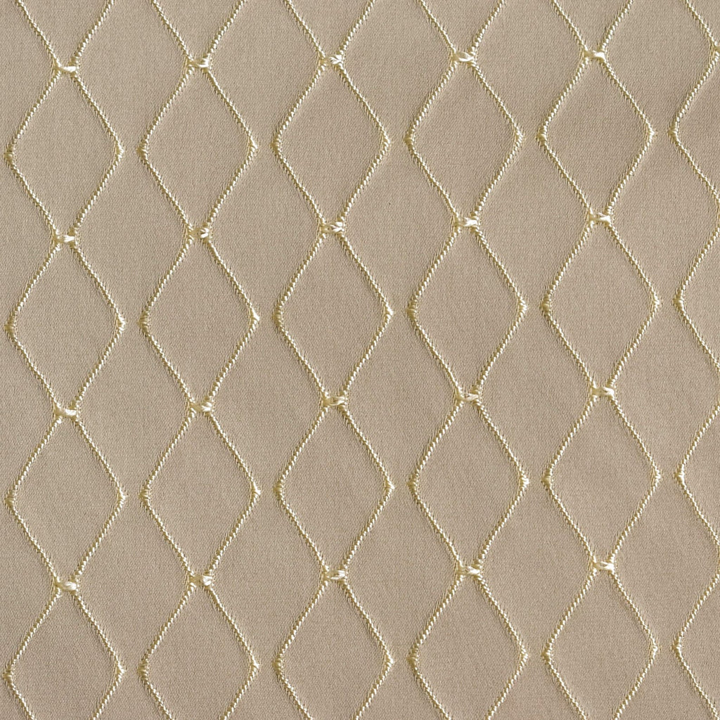 Beige Diamonds Geometric Embroidered Fabric By The Yard – The HomeCentric