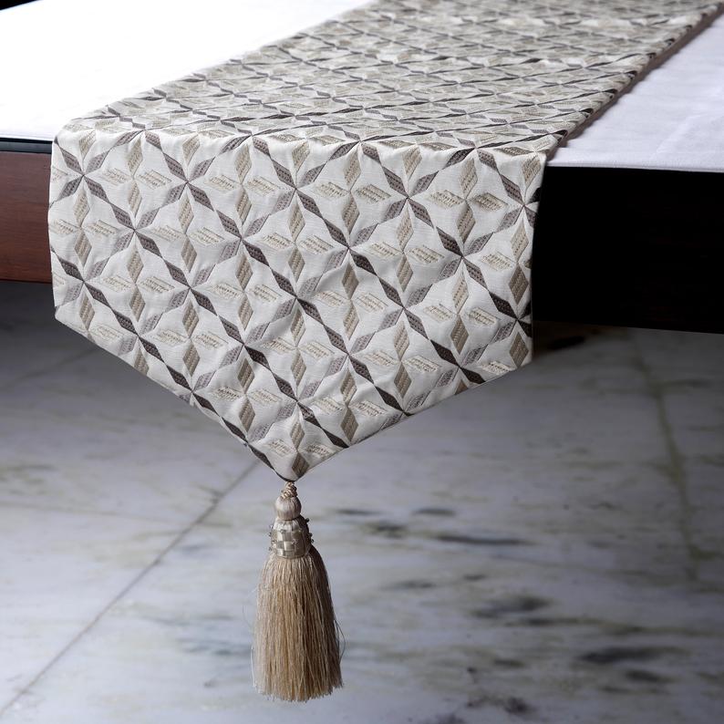 Ivory Linen Decorative Table Runners, Adore – The HomeCentric