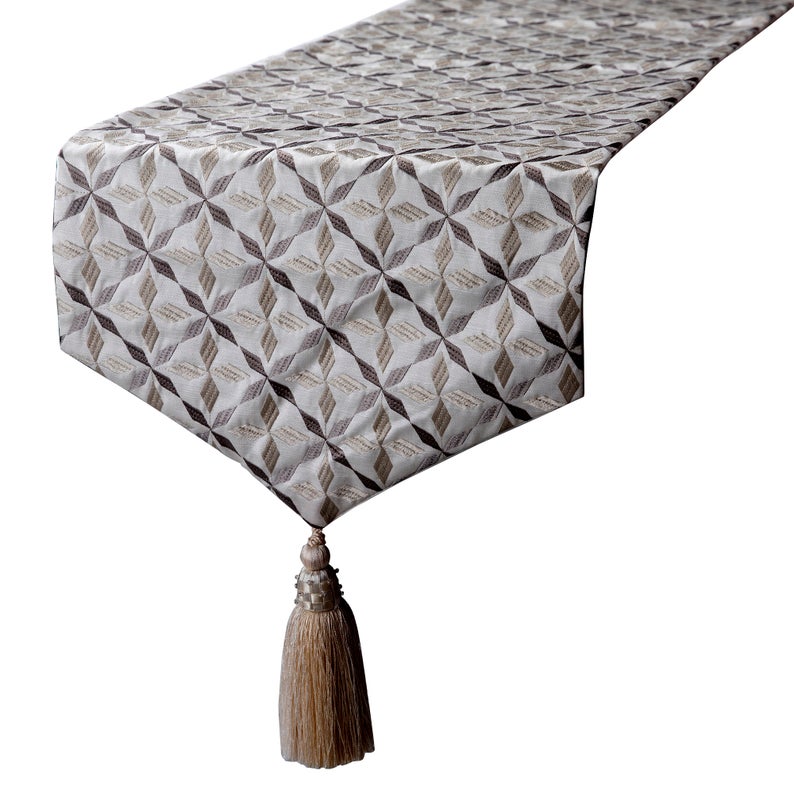 Ivory Linen Decorative Table Runners, Adore – The HomeCentric