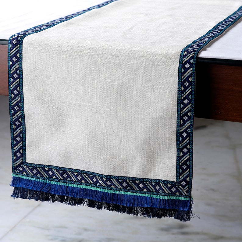 Blue Silk Decorative Table Runners, Millistellar – The HomeCentric