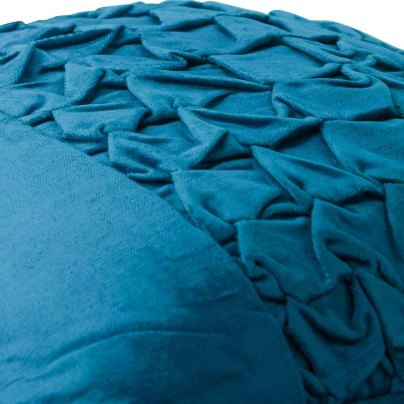 Turquoise Blue Velvet Decorative Euro Sham, Knotty Blue Love – The ...
