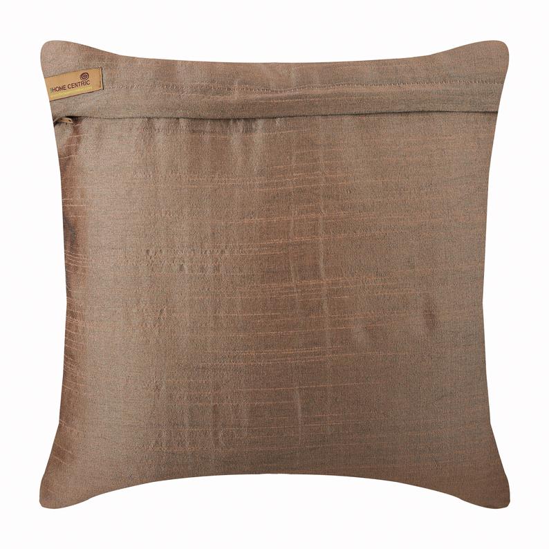 Copper Brown Art Silk Throw Pillow Cover, Copper N Half – The HomeCentric