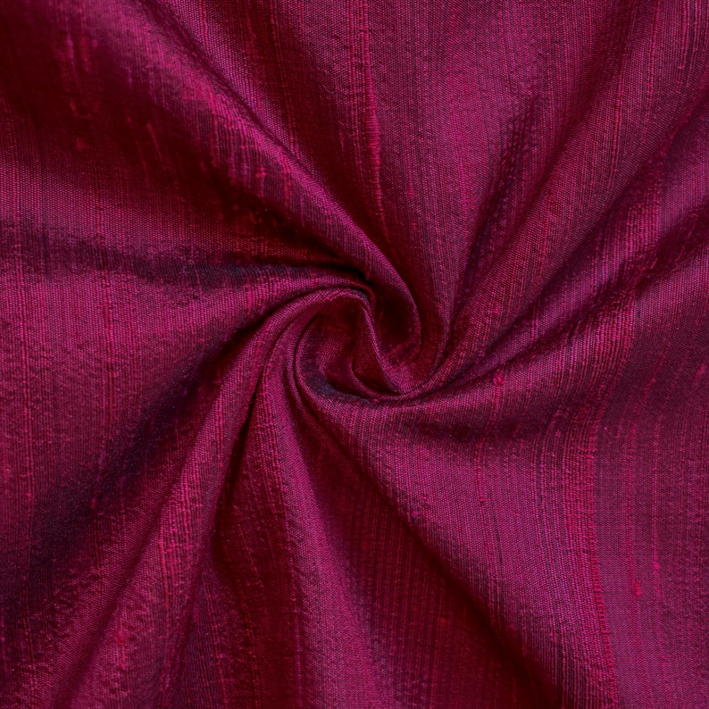Magenta Red Silk Dupioni Fabric By The Yard, 41 inches Red Silk Fabric ...