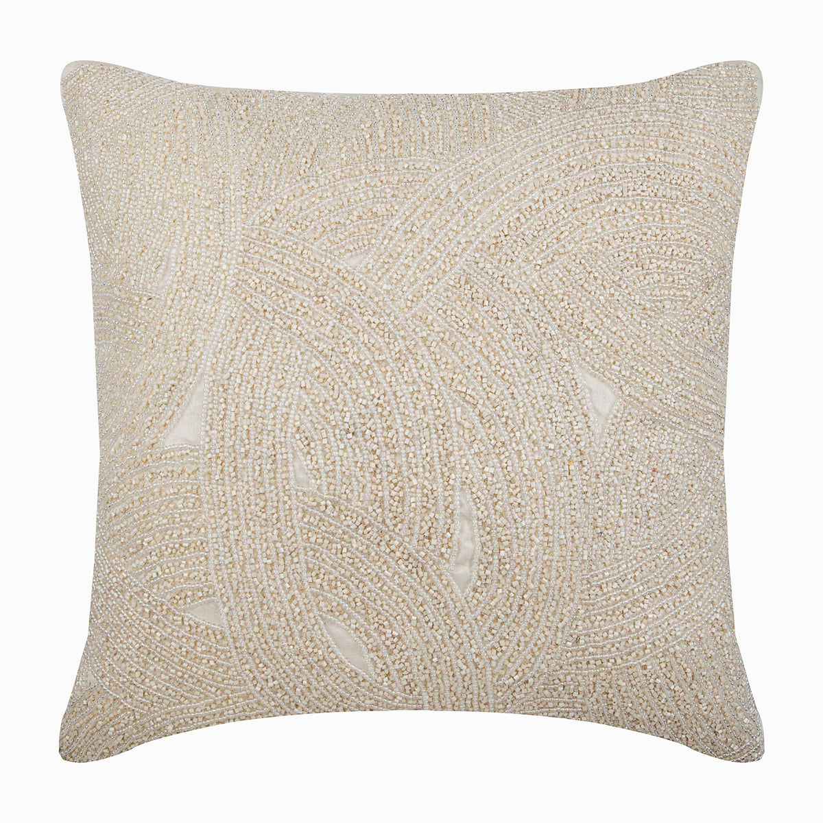 Ivory Art Silk Beaded Throw Pillow Cover, Ivory Galaxy – The HomeCentric