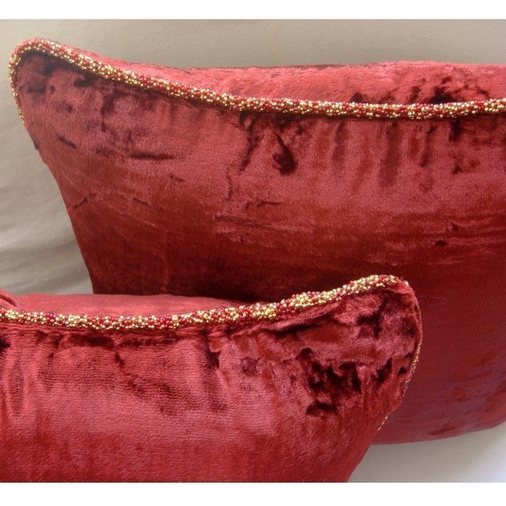 Maroon Velvet Throw Pillow Cover, Maroon Shimmer – The HomeCentric