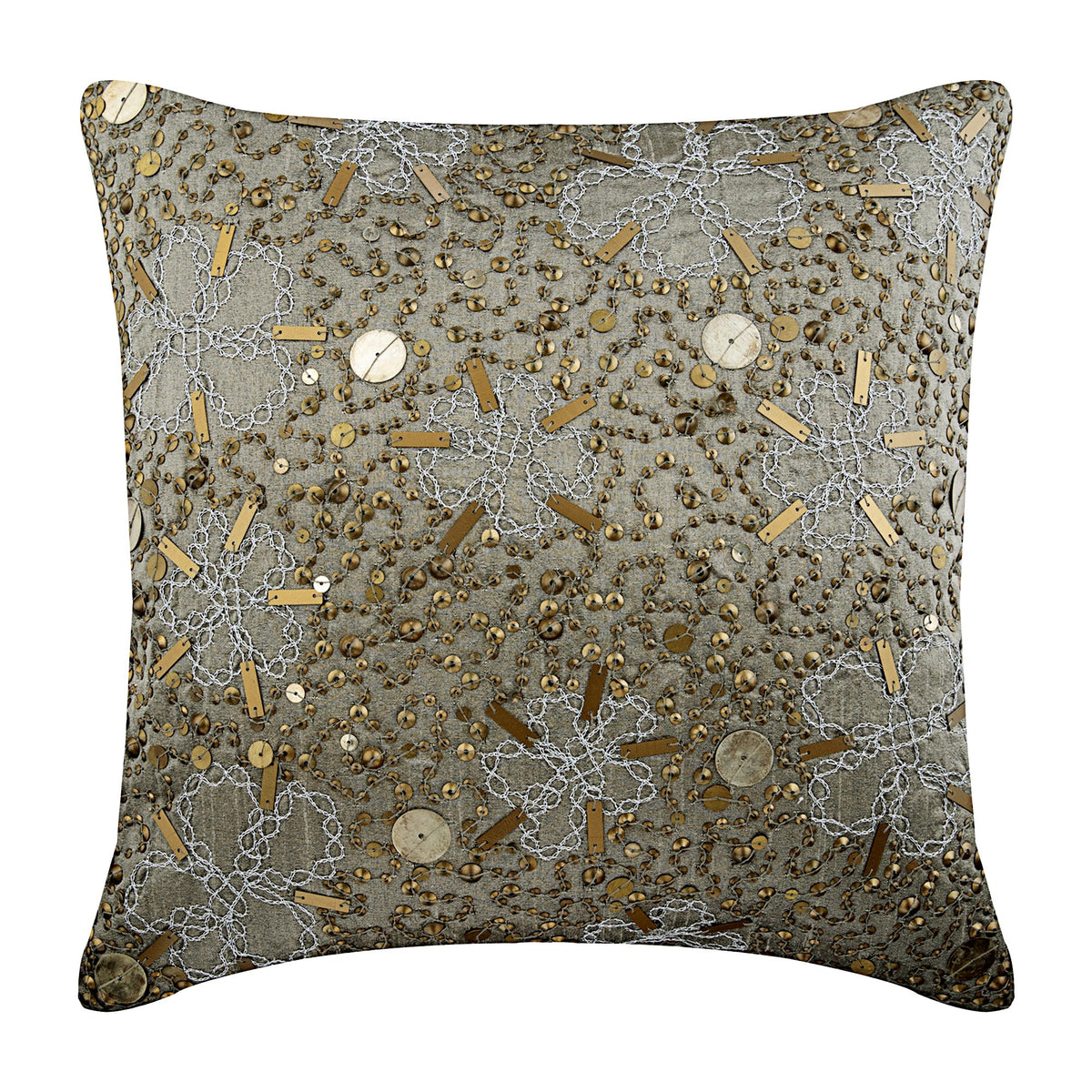 Silver Art Silk Decorative Euro Sham, Mystic Silver – The HomeCentric