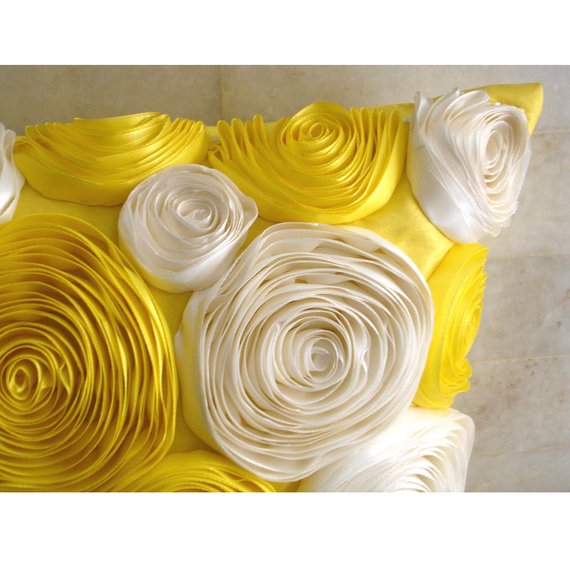 Yellow Art Silk Decorative Euro Sham, Sunny Yellow Blooms – The HomeCentric